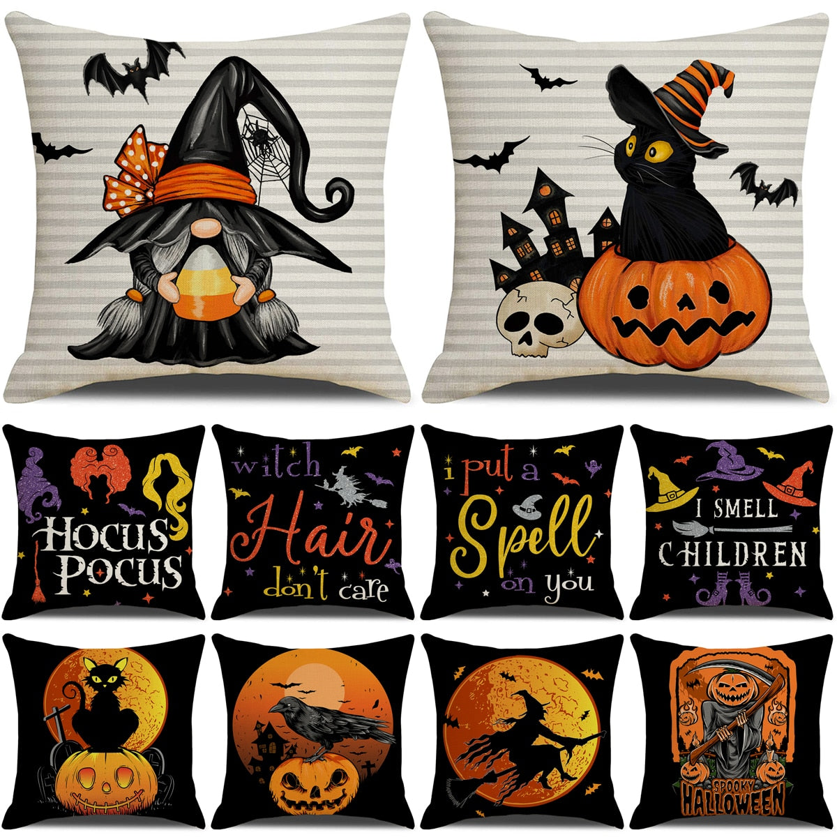 Halloween Theme Linen Cushion Covers – BigBeryl