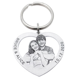 Custom Photo Keychain With Engraving - BigBeryl