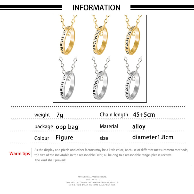 Best Friends Forever Necklaces For 3 - BigBeryl